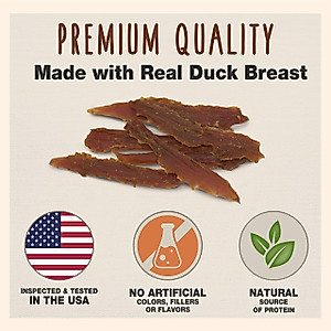 Cadet Gourmet Duck Breast Jerky Dog Treats, Healthy, Long-Lasting High-Protein Training Treats for Small & Large Dogs, 40 oz.