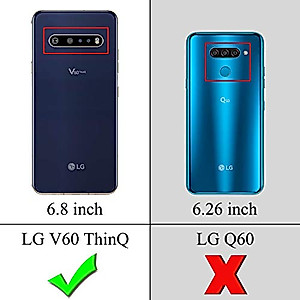 Sucnakp for LG V60 Thinq Case LG V60 Case Shock Absorption Anti Scratch Heavy Duty Durable Drop Protection Cell Phone Cover for LG V60 Thinq（LT Black）