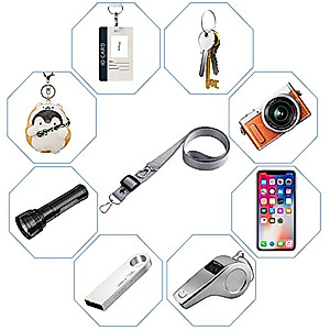 Phone Lanyard,3 Pack Universal Crossbody Cell Phone Neck Strap-3× Phone Crossbody Lanyard,3× Wrist Phone Strap and 5× Phone Patches with Most Smartphones(Black+Darkgray + White)