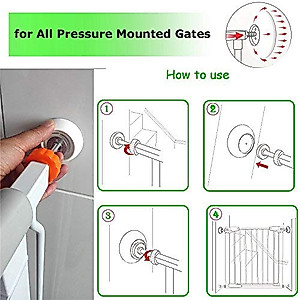 vmaisi Baby Gate Wall Protector - Protect Walls & Doorways from Pet & Dog Gates - Pressure Mounted Gates Work on Stairs - 4 Pack Gates Wall Cups - White