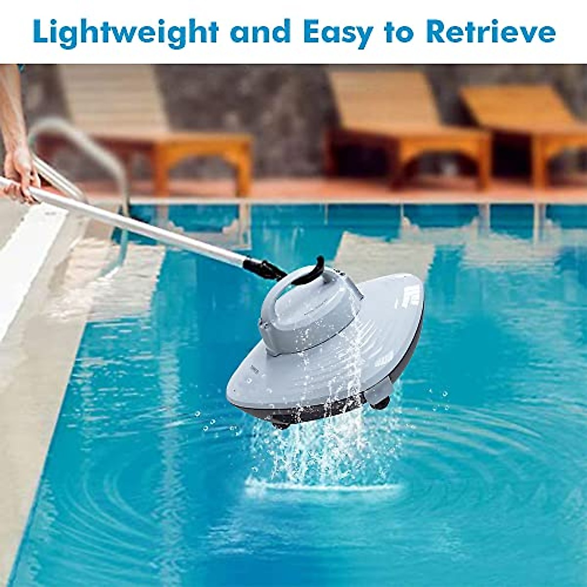 Hydrus Robotic Cordless Pool Vacuum Cleaner for Above Ground Pools with Powerful Dual Brushless Motors,90 Mins Runtime, Self-Parking,Automatic Robot Cleaners for Inground Flat Pools up to 50 Ft