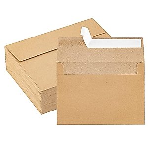 Kraft Envelopes, 50 Pack, 5 x 7 Inch, Brown Envelopes,A7 Envelopes, Card Envelopes, Kraft Paper Envelopes, Invitation Envelopes, Postcard Envelopes