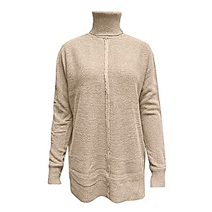 Women's Drop Long Sleeve Sweatshirt Tops Casual Crewneck Tunic Sweartshirts with Side Slits Womens Tops for Over 60