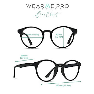 WearMe Pro Retro Round Blue Light Blocking Glasses - UV & Bluelight Blocker for Women - Anti Glare, Trendy Non Prescription for Reading (Grey Frame)