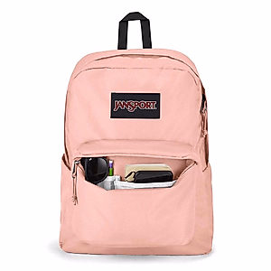 JanSport SuperBreak Plus Backpack with Padded 15-inch Laptop Sleeve and Integrated Bottle Pocket - Spacious and Durable Daypack for Work and Travel - Misty Rose