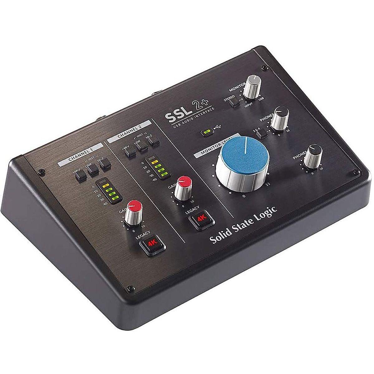 Solid State Logic SSL-2+ USB Audio Interface Bundle with Studio Monitor Headphone, 2x MIDI Cable & 2x XLR Cable