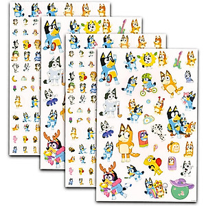 Bluey Bedding Set Twin Bed - Bundle with Bluey Room Decor with Bedspread, Flat Sheet, Fitted Sheet, Pillowcase for Twin Bed Plus Bluey Posters, Stickers, More | Bluey Bedroom Decor for Boys, Girls