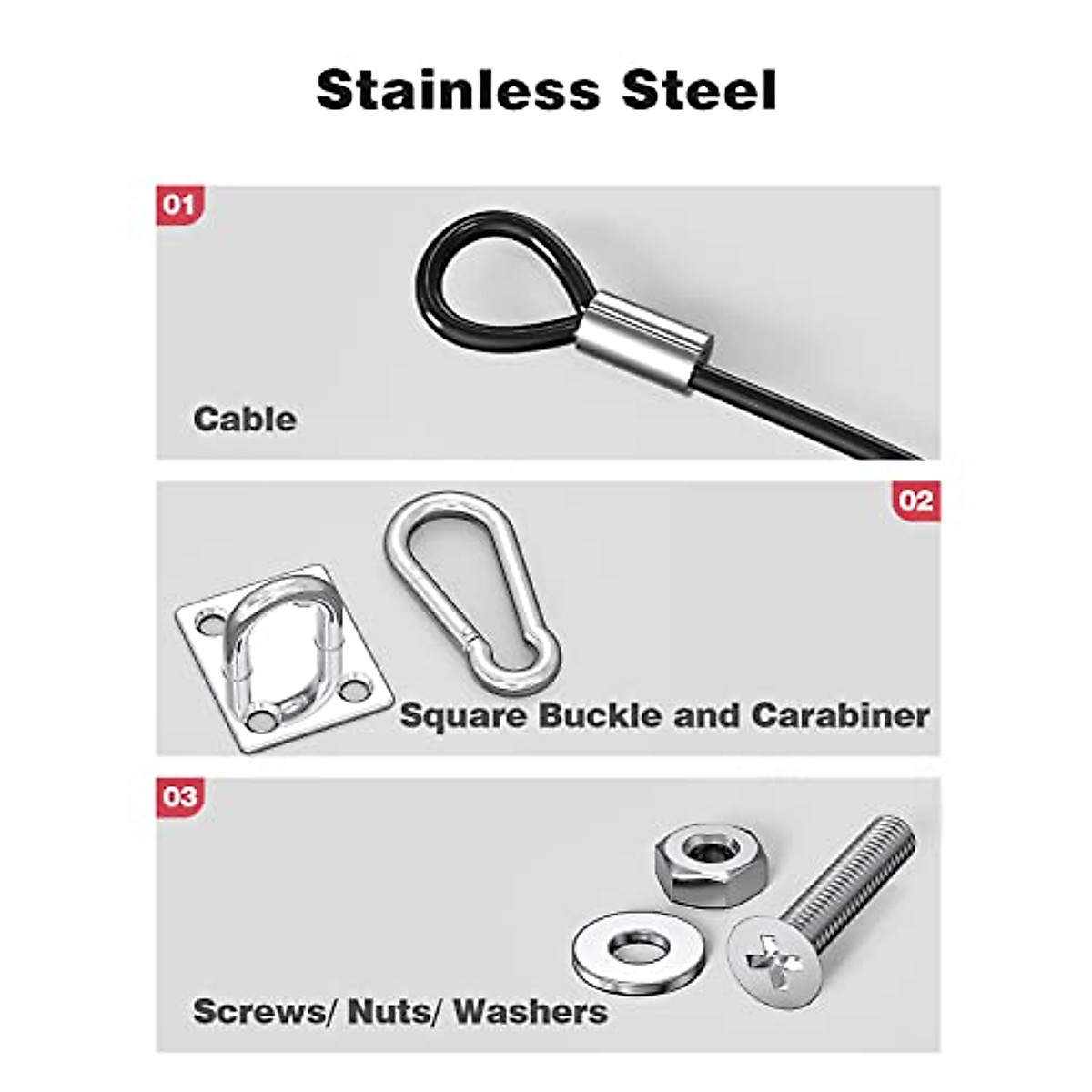 Mellbree Trash Can Lid Lock, 2Pcs Stainless Steel Outdoor Trash Can Strap Lock for Animals, Squirrels, Dogs and Raccoon Lid Lock Garbage Can