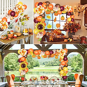 Levfla Balloons Garland Maple Leaves Decoration Kits Pumpkins Confetti Backdrop Cutouts Birthday Party Baby Shower Bridal Shower Seasonal Balloons Arch Photo Props Favor Ideas Supplies
