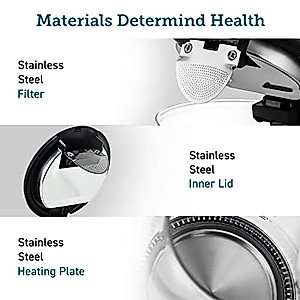 COSORI Mug Warmer & Coffee Cup Warmer, silver & Electric Kettle with Stainless Steel Filter and Inner Lid, 1500W Wide Opening 1.7L Glass Tea Kettle & Hot Water Boiler, Matte Black