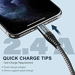 ohbox Heavy Duty 6FT 3Pack iPhone Charger Cable, 6 Foot Lightning Cable Braided Fast Charging Cords Compatible with iPhone 14/13/12/11/Pro/Max/Mini/X/Plus/8/7/6/5S/SE/Plus/iPad