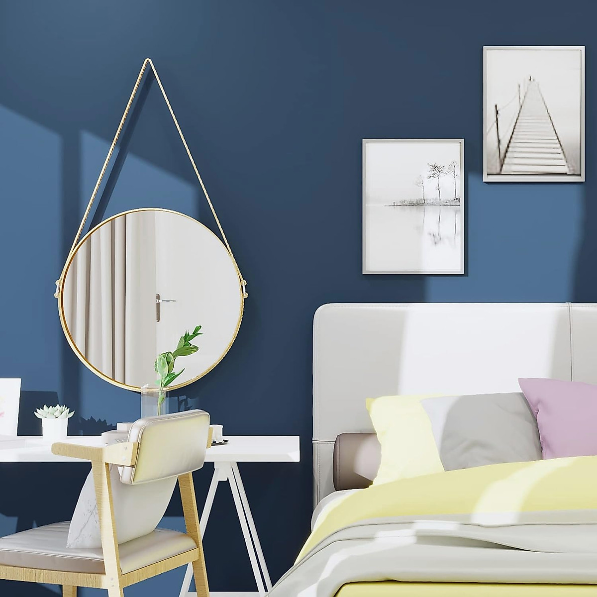 VIOPVERY Blue Wallpaper Peel and Stick 15.7"x393" Solid Blue Wall Paper Pull and Stick Contact Paper for Cabinets Waterproof Self-Adhesive Wall Covering for Bedroom Countertop Desk Decor