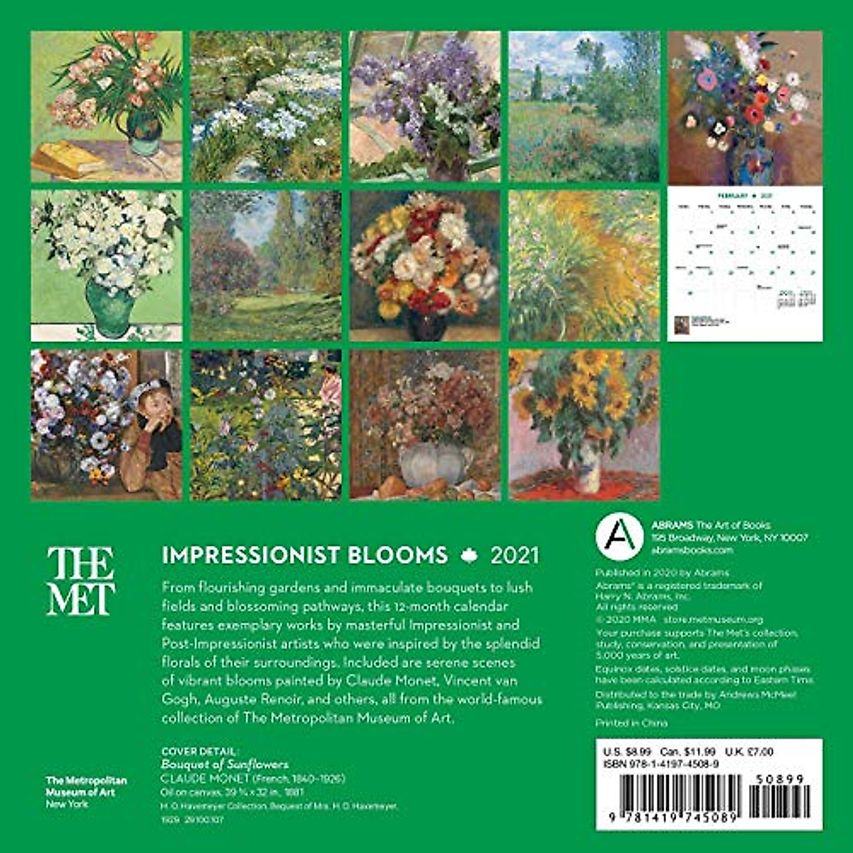 Impressionist Blooms 2021 Mini Wall Calendar