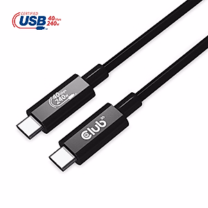 Club 3D CAC-1576 USB4 Gen3x2 Type C to Type C Bi-Directional Cable with 240W Charging, 40Gbps Data Transmission and Supports 8K60Hz Video 1m - 3,28ft