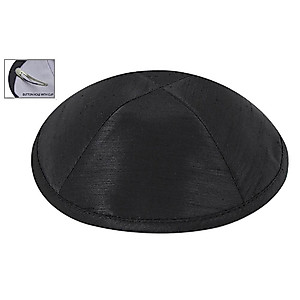 Deluxe Raw Silk Black Kippah for Men Bulk Pack Kippot for Kids one Size Kippahs for Weddings, Bar or Bat Mitzvahs