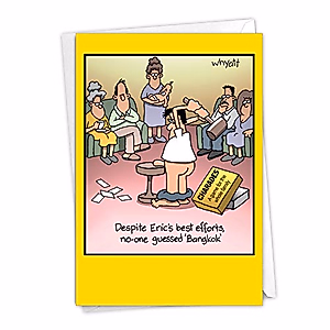 NobleWorks Funny Birthday Greeting Card with 5 x 7 Inch Envelope (1 Card) Bday Bangkok Family CharadeS 8300Z