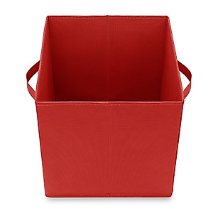 Casafield Set of 12 Collapsible Fabric Cube Storage Bins, Red - 11" Foldable Cloth Baskets for Shelves, Cubby Organizers & More
