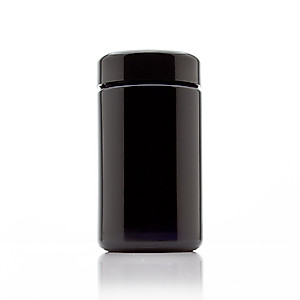 Infinity Jars 200 ml (6.7 fl oz) Tall Black Ultraviolet Glass Screw Top Jar