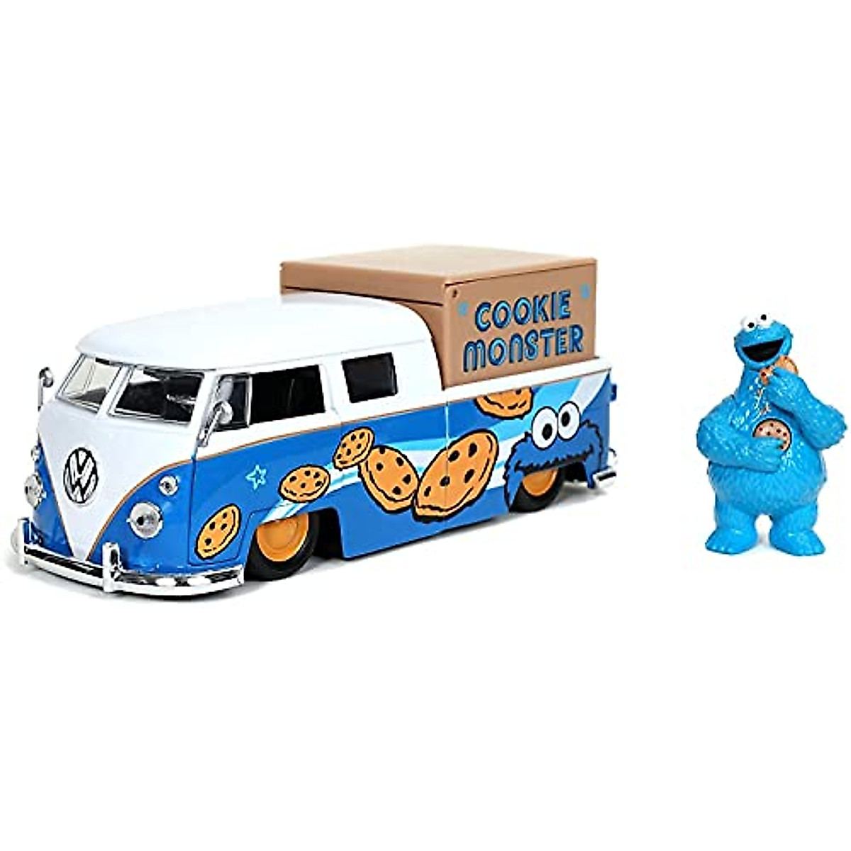 Jada 1:24 Diecast 1963 VW Bus with Cookie Monster Figure