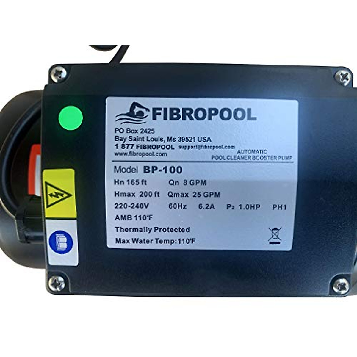 Fibropool Universal Booster Pump For Pool Cleaners, 1hp