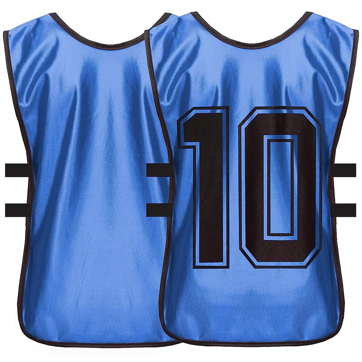4Gambeta (DB, XL, #13-24) Premium Scrimmage Sport Training Vest - Soccer, Basketball, Football and Hockey Pinnies - Practice and Game Bibs for Kids, Youth and Adults - 12-Pack with Carry Bag