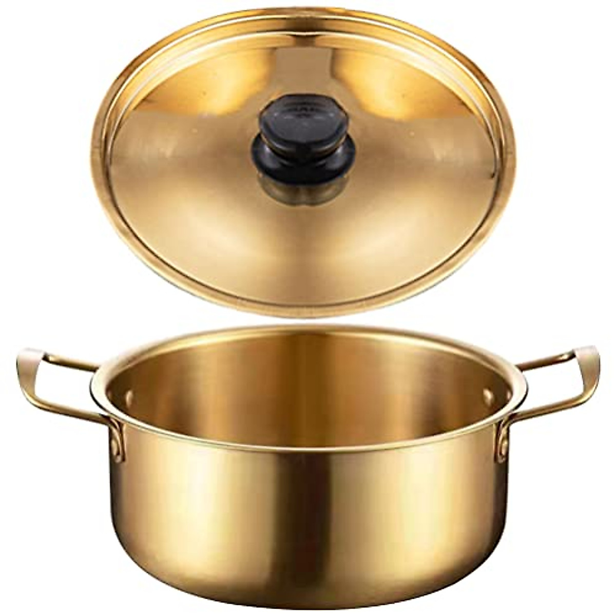 Luxshiny Pots Stainless Steel Gold Pot, Ramen Noodle Pot Korean Ramen Cooking Pot for Noodle Kitchen (18cm) Sauce Pan Sauce Pan Sauce Pan Sauce Pan Sauce Pan Sauce Pan Sauce Pan