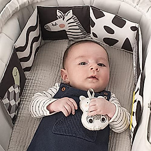 Taf Toys Newborn Soft Activity Book Black & White High Contrast Baby Book Infant Sensory Toys Tummy Time Soft Cloth Books for Babies Textured Fabric Crinkling Shapes Patterns 0-12 Months Newborn Toys