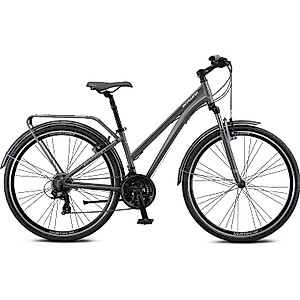 Schwinn Discover 2 Adult Hybrid Bike for Men and Women, 700c Wheels, 21-Speeds, 15-Inch Frame, Front and Rear Fenders, Rear Cargo Rack, Matte Grey