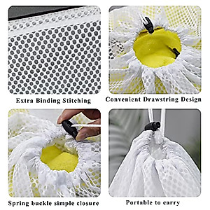 Extra Large Mesh Bag,Drawstring Ball Bag,Drawstring Bags Sports Soccer Ball Bag with Shoulder Strap for Travel, College, Dorm, Sports, Apartment, Family (White-1pack)