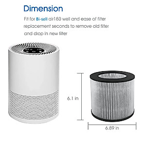 HAMVUS 2 Pack 2801 Replacement Filter Compatible with Bi-ssell 2801, 2780, 2780A, 2780B, 2780P, 27809 Hight Efficiency and Carbon Filter, 2801 MYair Personal Air Purifier Replacement Filter