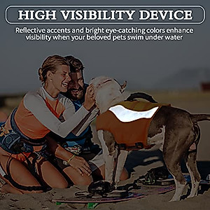 Dog Life Jacket Ripstop Dog Life Vest for Boating Swimming，Reflective Dog Life Preserver with Rescue Handle & Leash Ring, Small Medium Dogs Lifesaver Floating Swimsuit French Bulldog Bathing Suit