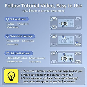 Automatic Cat Feeder, ANDPETY Premium Automatic Cat Food Dispenser with 30s Personalized Meal Call, 1-9 Meals/Day, U-Shaped Stainless Steel Bowl, for Small/Medium Pets, 4L Triple Preservation