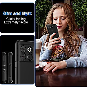 Foluu Silicone Case for OnePlus 10T, for OnePlus 10T 5G Liquid Gel Rubber Bumper Case with Soft Microfiber Lining Cushion Slim Hard Shell Shockproof Protective Cover for OnePlus 10T 2022 (Black)