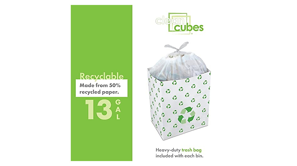Clean Cubes: Disposable 13-Gallon Recycle & Trash Cans