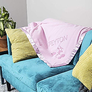 Custom Catch Personalized Airplane Baby Blanket - Boy Name Gift - Blue or Pink (1 Text LIne)