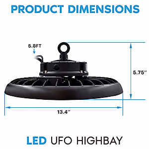 LUXRITE 200/220/240W UFO High Bay LED Shop Lights, Up to 36000 Lumens, 3CCT 3500K-5000K, 5FT Hardwire Cable, Surge Protected, IP65, 120-277V, UL - Warehouse Gym Factory Commercial Lighting 2-Pack