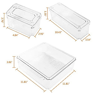 Modern-Depo 10 PCS Refrigerator Organizer Bins Food Containers with Various Size Storage Bins for Fridge, Countertop, Cabinets & Pantry