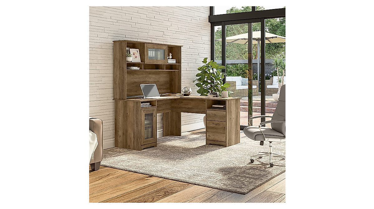Bush Furniture Cabot L Shaped Desk with Hutch - Upgrade Your Home Office
