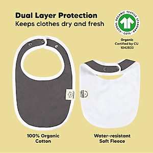 8-Pack Organic Baby Bibs for Boys, Girls - Soft Cotton Drooling and Teething Bibs for Baby Girl & Boy, Extra Absorbent, Easy to Clean & Put On for Toddler, Newborn, Infant 0-24 Months (Basics)