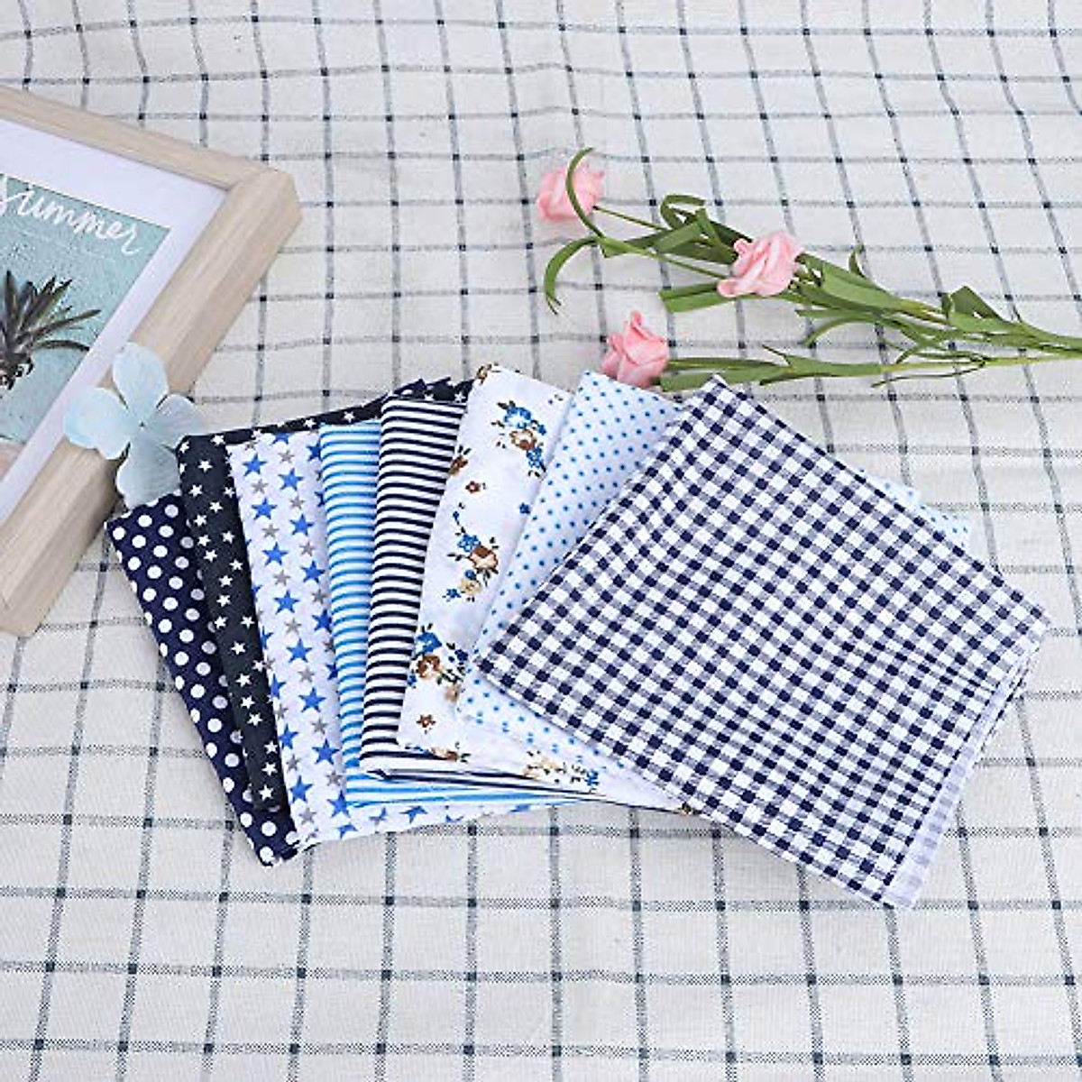 Printed Fabric, Stable Cotton Fabric Eco-Friendly 50x50cm Craft Cloth Kit Soft Touch Breathable for Kids Clothing