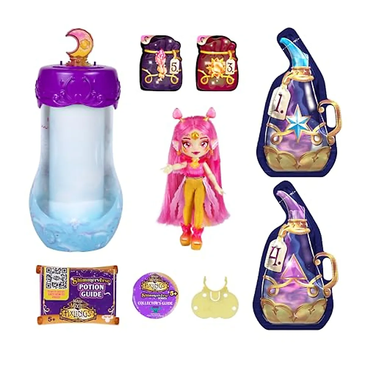 Magic Mixies Pixlings Shimmerverse Series, Create & Mix Magic Potion to Magically Reveal Pheona The Pheonix, This Beautiful 6.5" Shimmerverse Pixling Fashion Doll Appears Inside The Potion Bottle