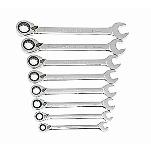 GEARWRENCH 8 Pc. 12 Pt. Reversible Ratcheting Combination Wrench Set, Metric - 9543