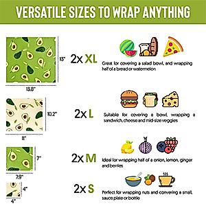 Beeswax Wrap 8 Pack, Reusable Beeswax Food Wraps, Organic Sustainable Food Storage, Cheese Sandwich Paper