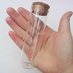 10pcs 50ml Small Mini Glass Bottles Vials Jars Glass Test Tube with Cork Stoppers 50ml 30x100mm(1.18x3.93inch)