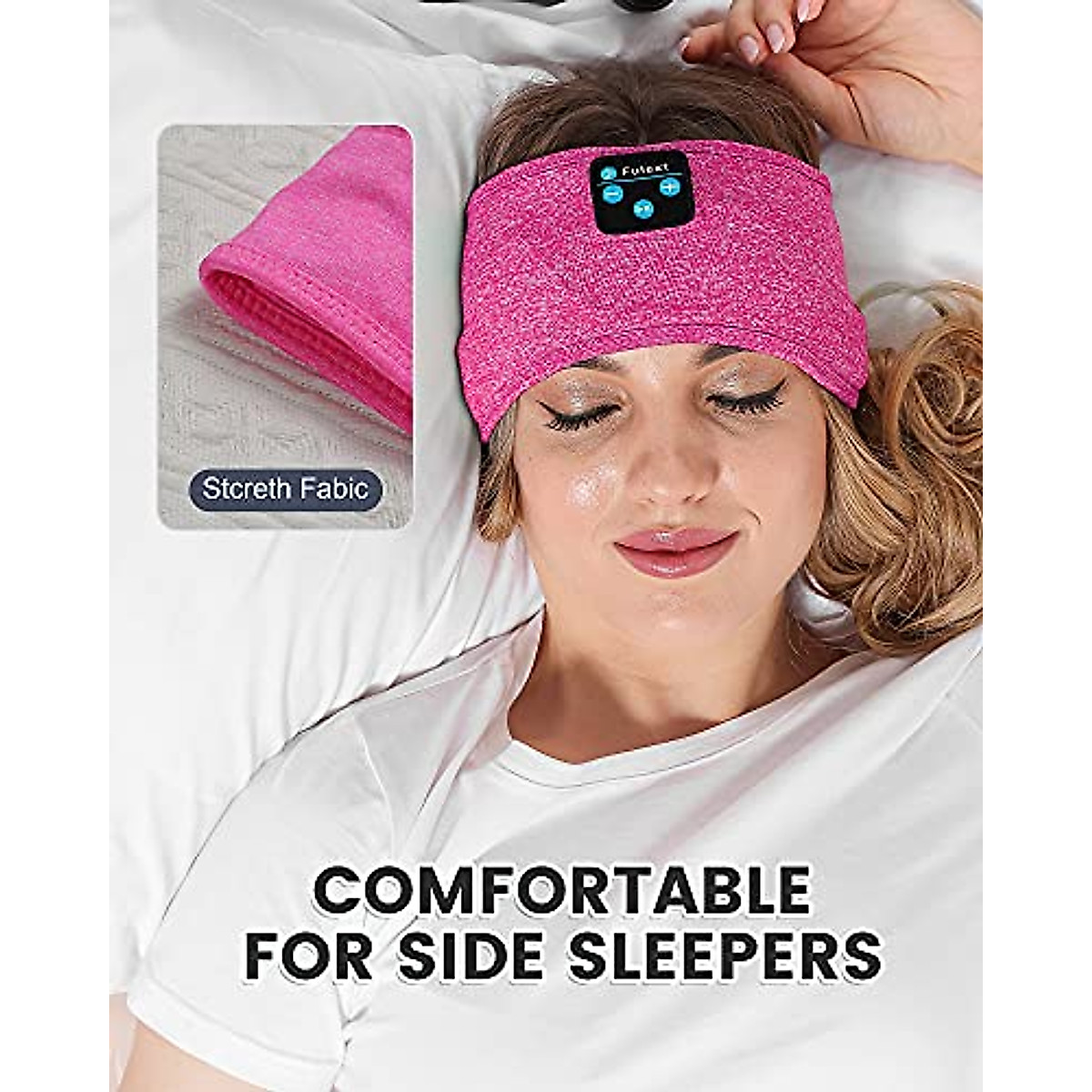Fulext Sleep Headphones Bluetooth Sleeping Headband, Sleeping Headphones Music Sports Headband, Ultra-Soft Headphones Headband for Side Sleepers, Sleeping Gifts for Men Women