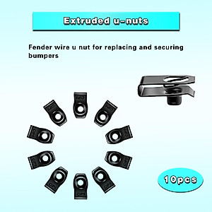 ZBGUN 35 PCS Car Engine Lower Cover Splash Guard Body Bolts Set, Fender Lining Push Rivet Clamp, Universal Metal U-Shaped Clamp Fastening Accessories, Suitable for Most Cars, Trucks, SUVs (Black)