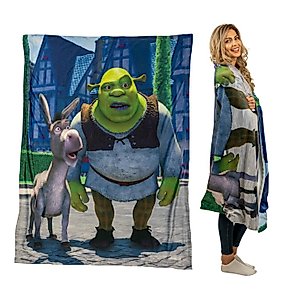 Franco Collectibles Shrek Donkey Bedding Super Soft Micro Raschel Throw, 46 in x 60 in, (Officially Licensed Product)