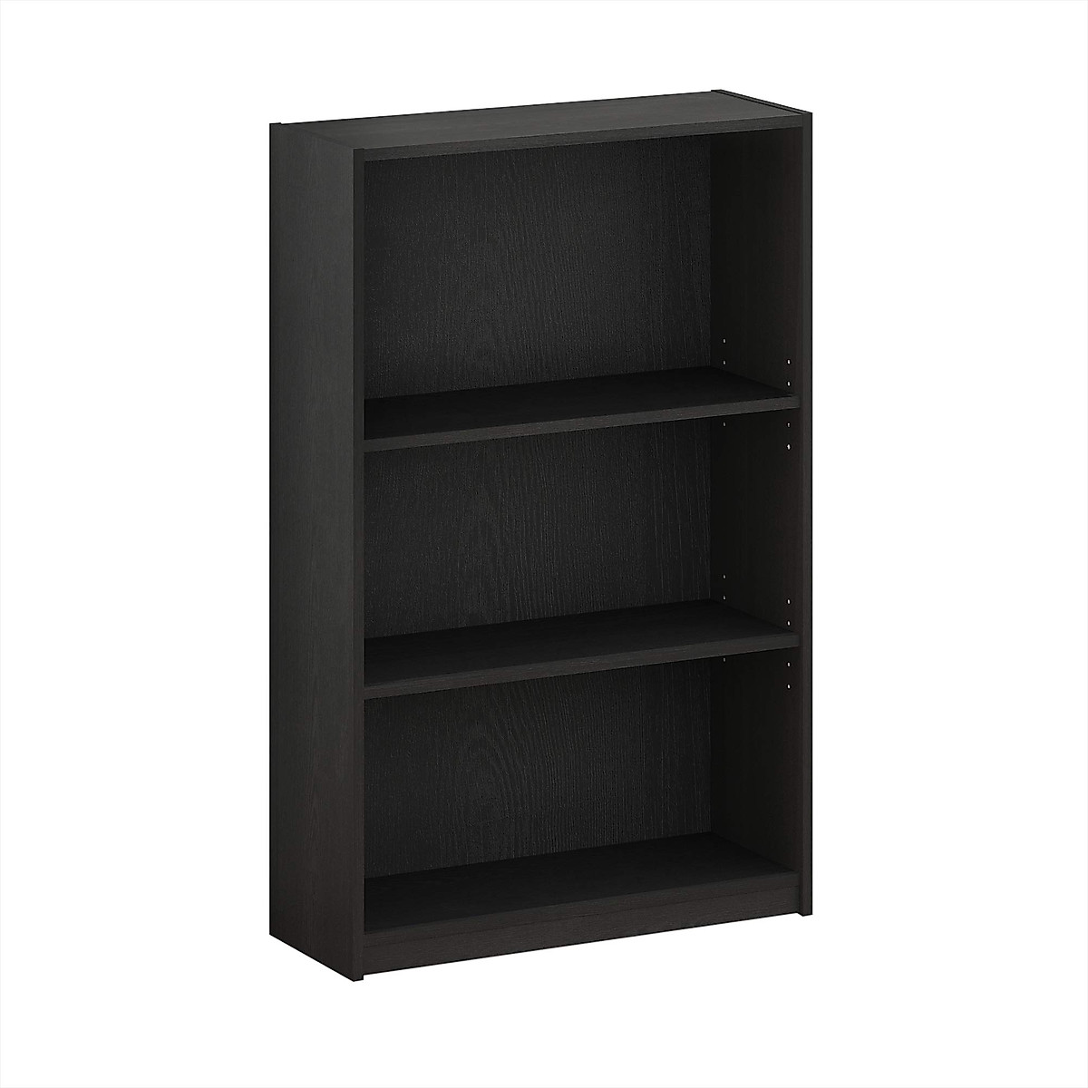 Furinno Jaya Simple Home 3-Tier Adjustable Shelf Bookcase, Black Pasir 3-Tier Open Shelf Bookcase, Espresso