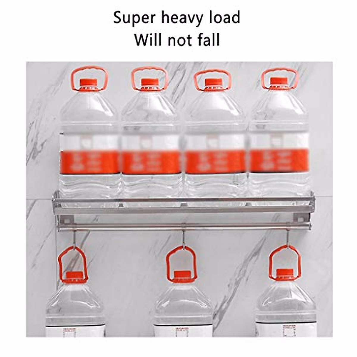 GLJ Floating Shelves Kitchen Shelf, Fully Polished Wall-Mounted Stainless Steel Spice Rack, Strong Load-Bearing Capacity, Can Be Installed on Ceramic Tiles and Marble (Size : 50cm)