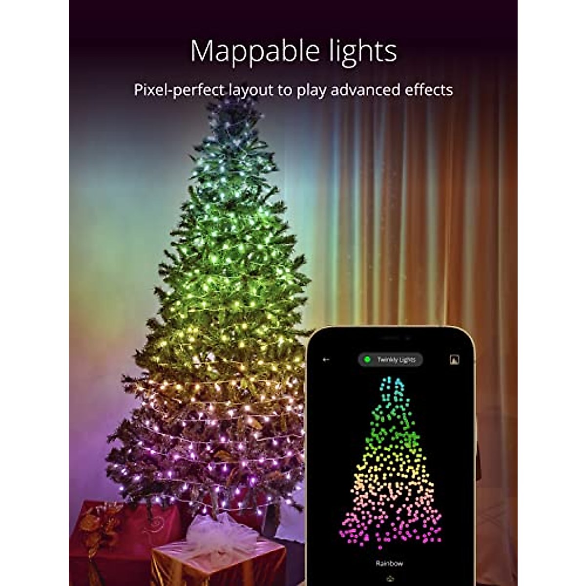 Twinkly App-Controlled 157ft Smart String LED Lights with 600 RGB LEDs - WiFi & Bluetooth Connectivity, Sync with Music, Indoor/Outdoor Use (IP44), Compatible with Google Assistant & Amazon Alexa